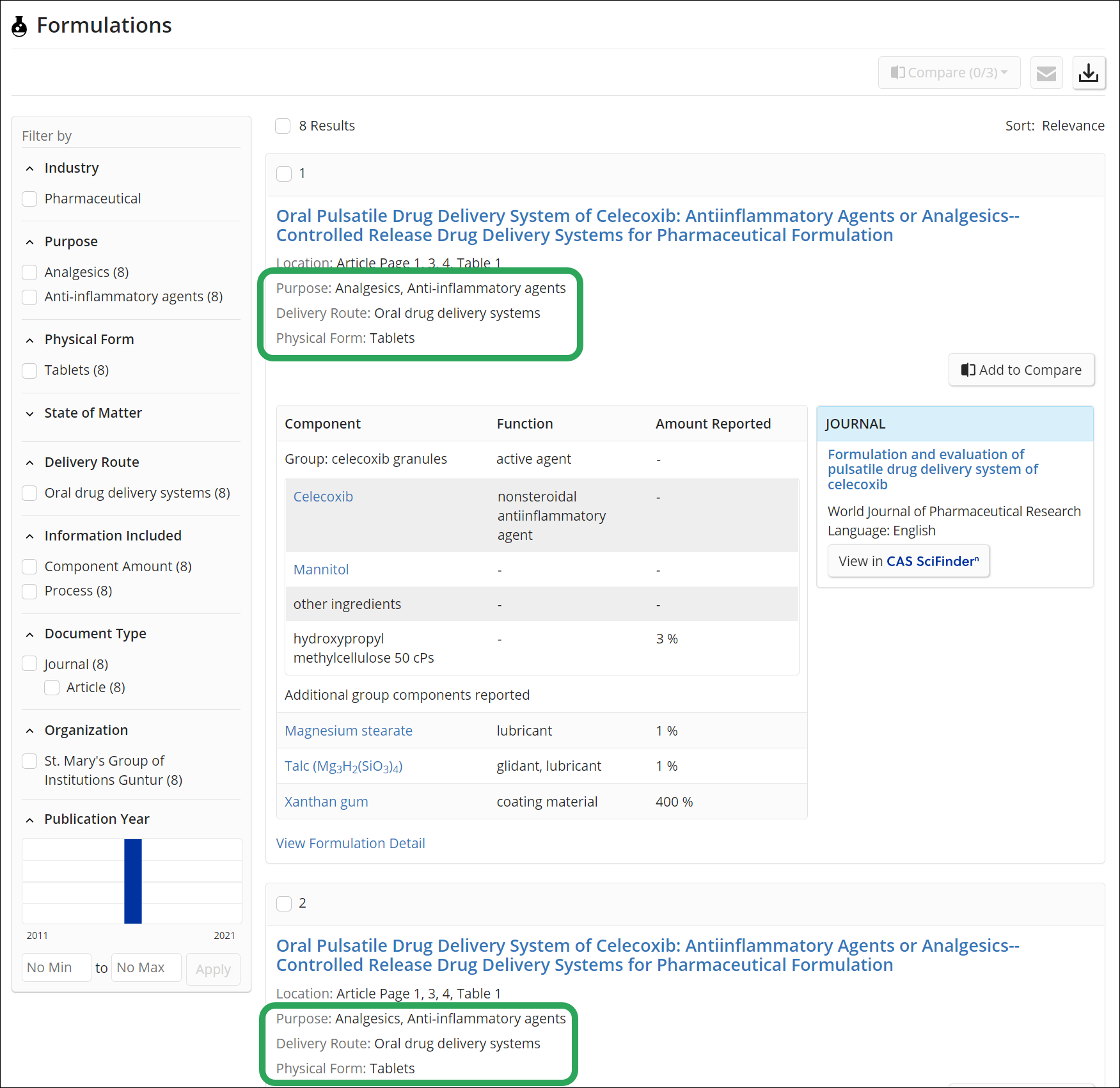 View Similar Formulations – Formulus
